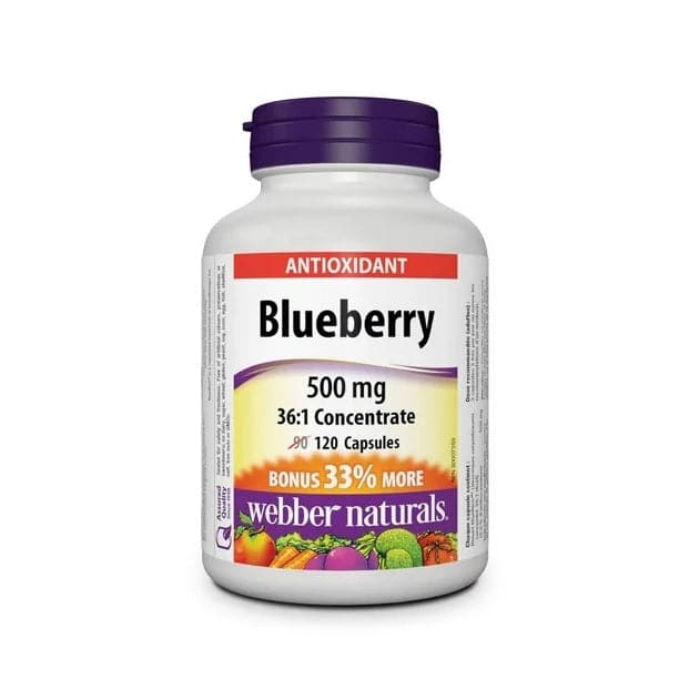 Webber Naturals: Blueberry (500mg, Antioxidants, 120 Caps)