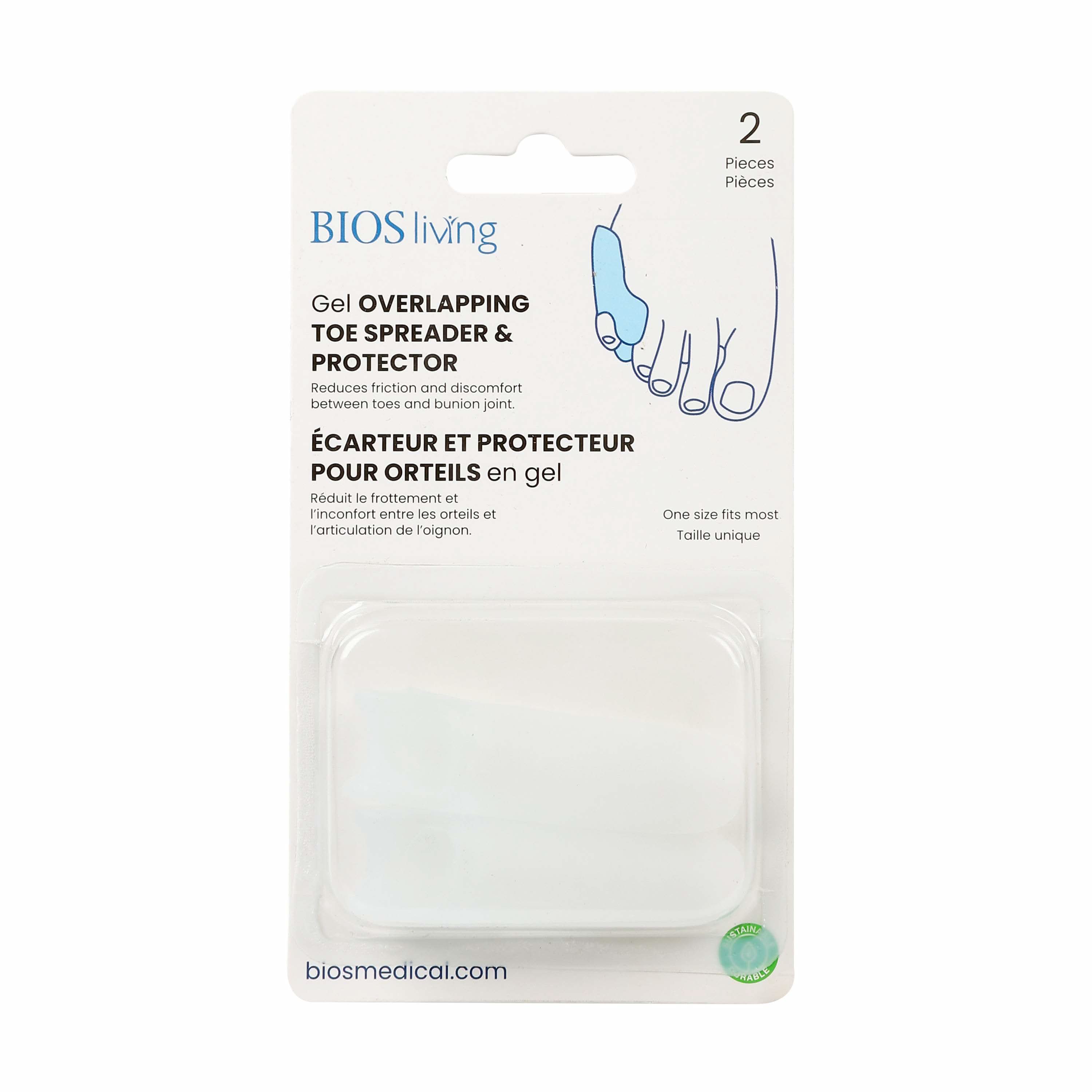 BIOS Medical Gel Overlapping Toe Spreader & Protector