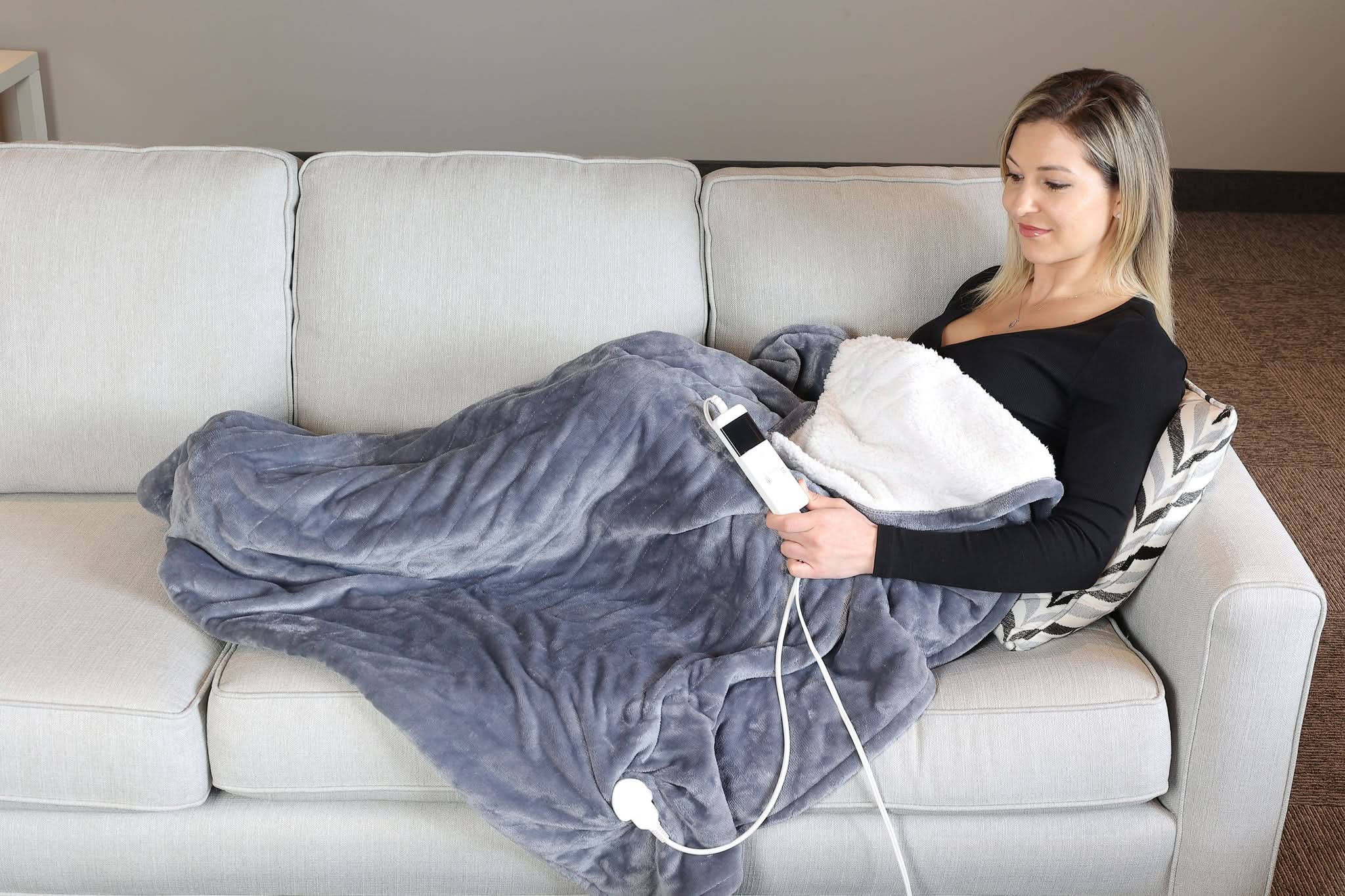 BIOS Medical Heated Throw Flannel and Sherpa