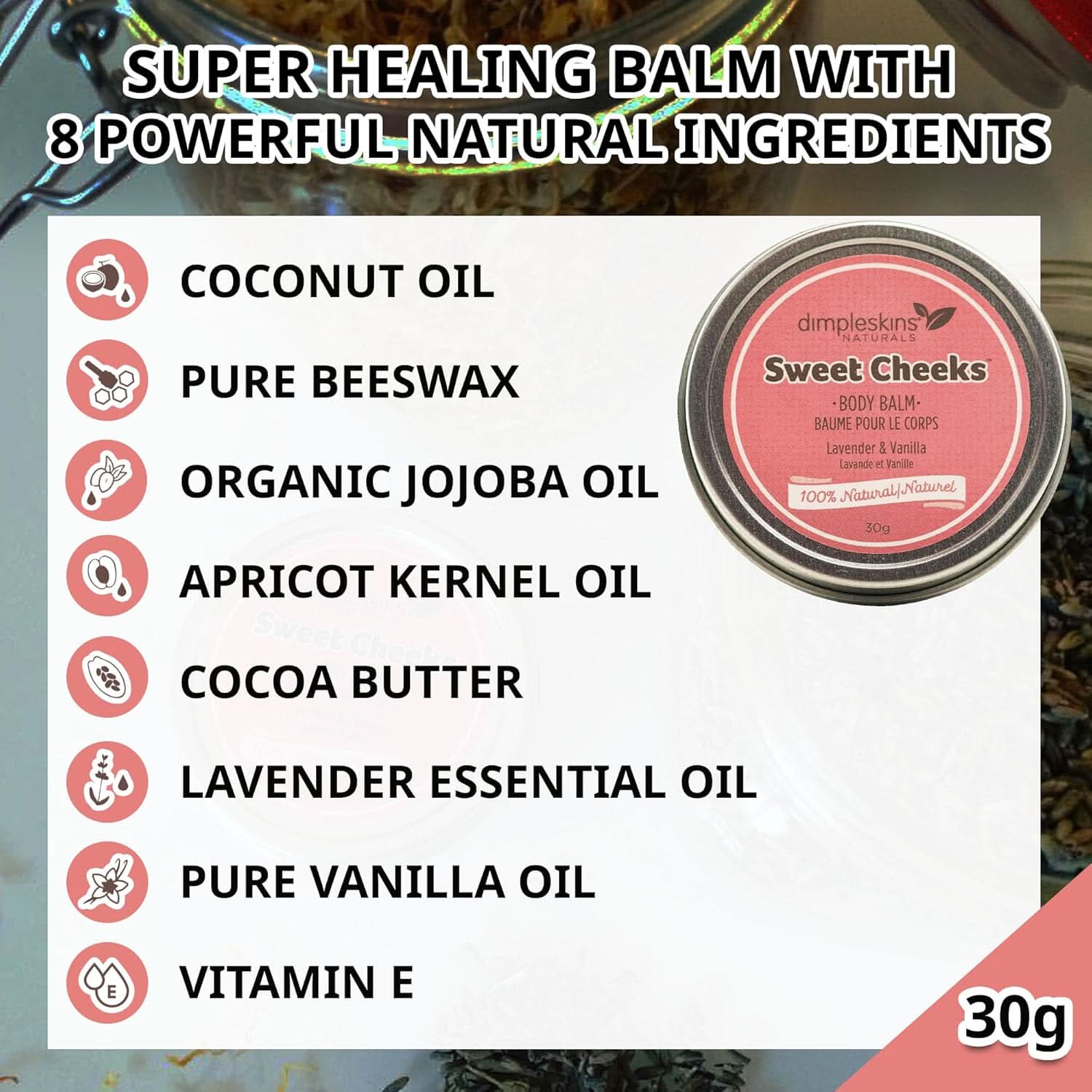 Dimpleskins Naturals Sweet Cheeks Body Balm 30g