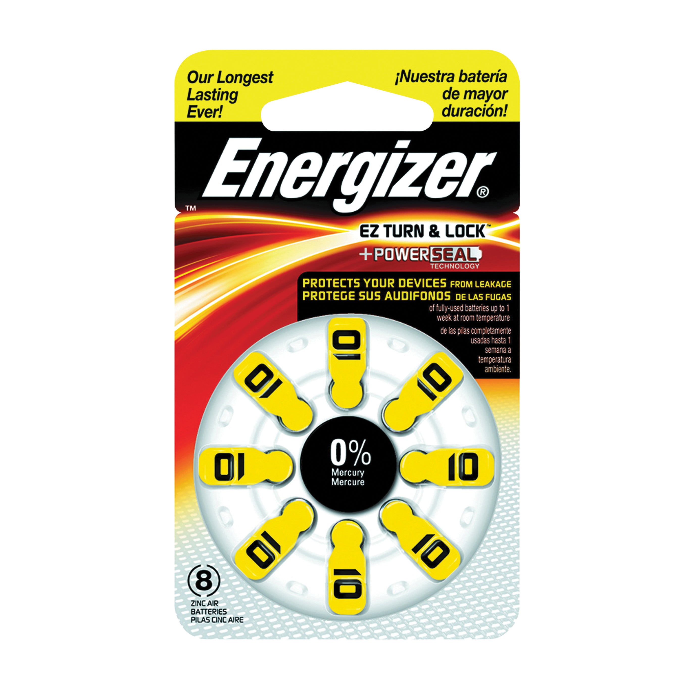 Energizer Size 10 Hearing Aid Battery 8 Pack