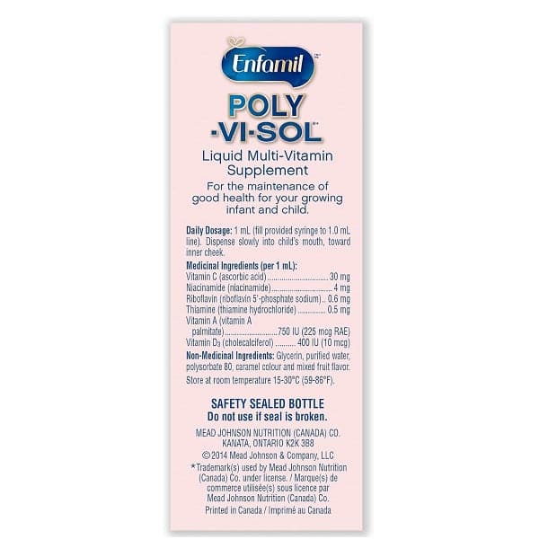 Enfamil Poly-Vi-Sol Liquid Multi-Vitamin Supplement 50mL ...