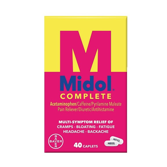 Midol Complete Multi-Symptom Menstrual Pain Relief 40 Caplets ...