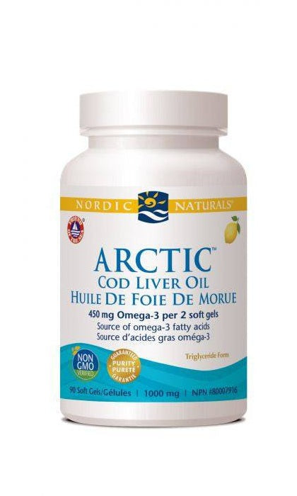 Nordic Naturals Arctic Cod Liver Oil Great Lemon Taste 90 Softgels