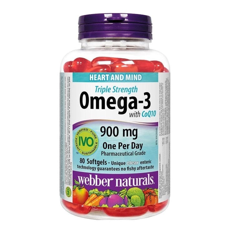 Webber Naturals Omega-3 & CoQ10 Heart & Brain Health 80 Caps