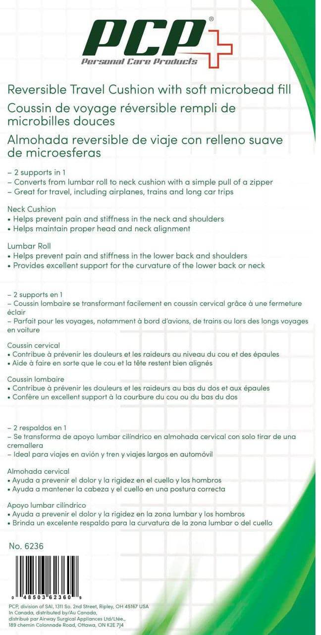 Airway Surgical PCP 2-In-1 Neck Cushion/Lumbar Roll Black