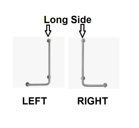 AquaSense Knurled Chrome Angled Grab Bar