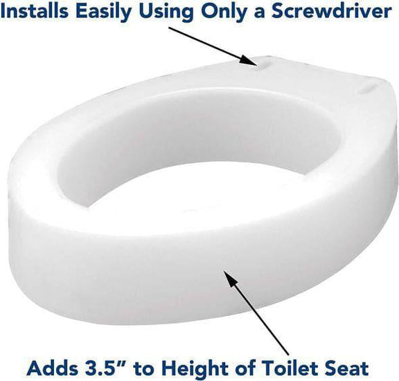 Carex Elongated Toilet Seat Elevator - Fits Elongated and European Toilets