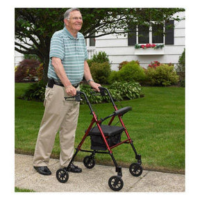 Drive Medical Adjustable Height Rollator | 6" Casters
