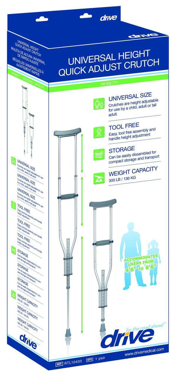 Drive Medical Easy Adjust Universal Crutches | HaloHealthcare.com