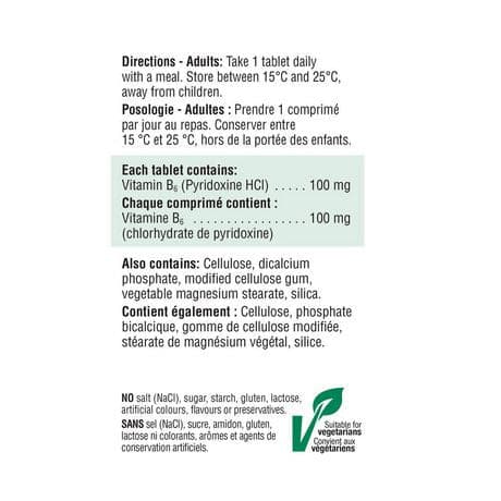 Jamieson Vitamin B6 100mg - 100 Tablets