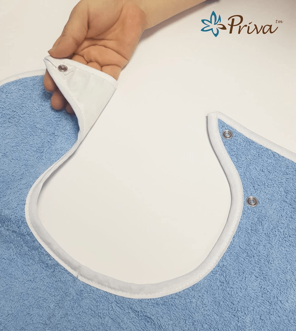 Priva Waterproof Mealtime Adult Protector Bib with Snaps